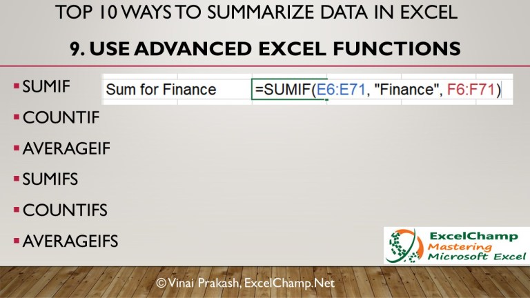 How To Summarize Data In Excel Top 10 Ways