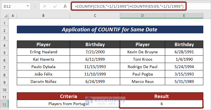 Apply Countif Function In Multiple Ranges For Same Criteria