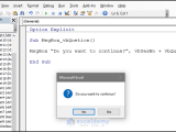 The Excel Vba Msgbox Function Msgbox Types Constants And Return Values