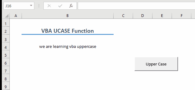 How To Use Vba Ucase Function In Excel 4 Examples
