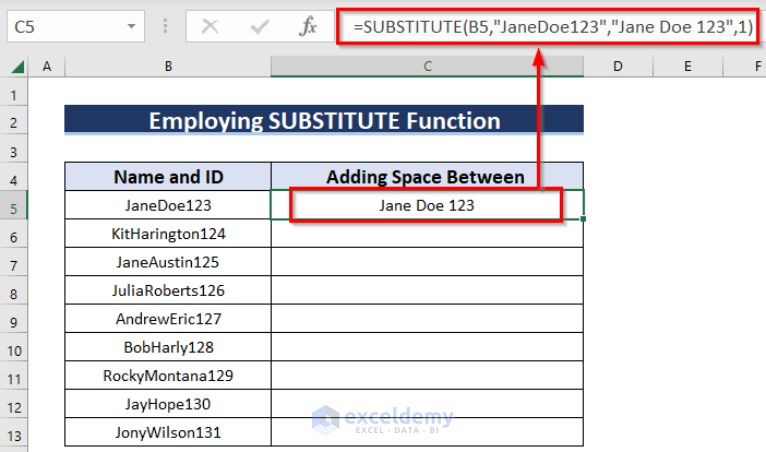 How to Add Space Between Text in a Cell in Excel (4 Easy Ways)