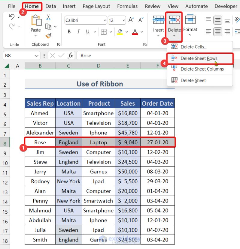 How To Delete Selected Rows In Excel Using Vba - Design Talk