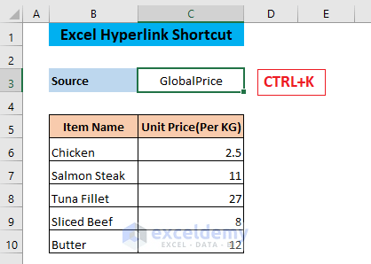 Excel Hyperlink With Shortcut Key 3 Methods Exceldemy