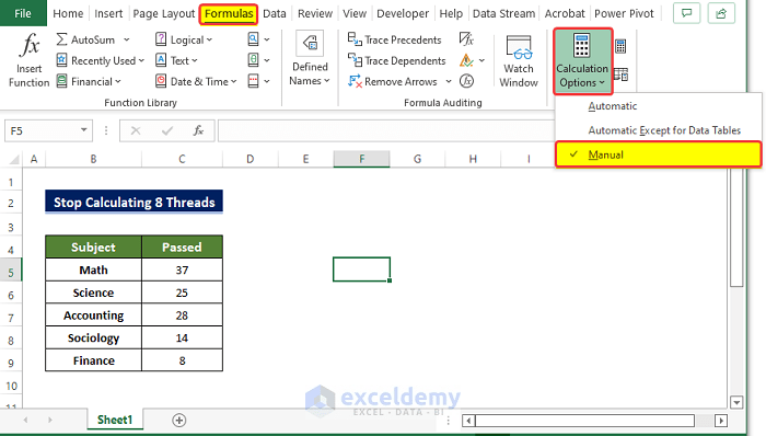 How to Stop Calculating 8 Threads in Excel (14 Effective Ways)