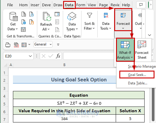 How To Solve A Polynomial Equation Of Degree 2 In Excel Sheet ...