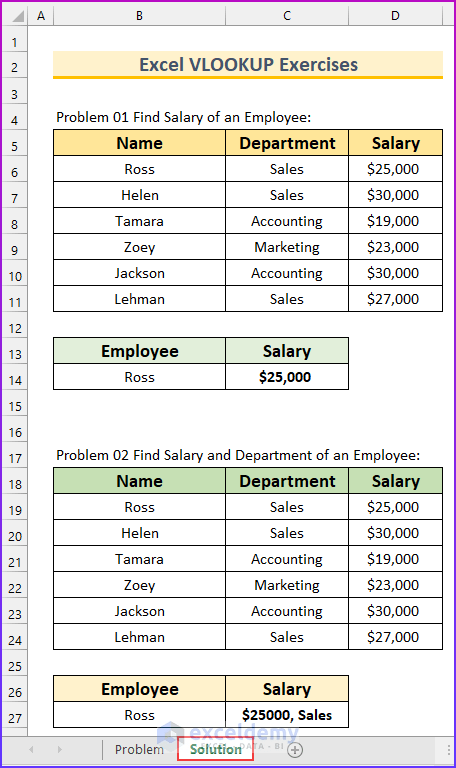 Excel Vlookup Exercises 10 Tricky Problems Exceldemy