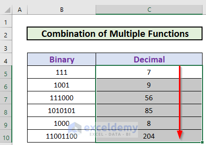 How To Convert Binary To Decimal In Excel 2 Easy Methods