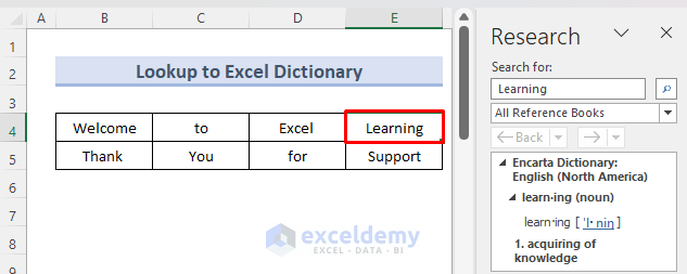 How To Lookup In Excel Dictionary 2 Suitable Ways Exceldemy