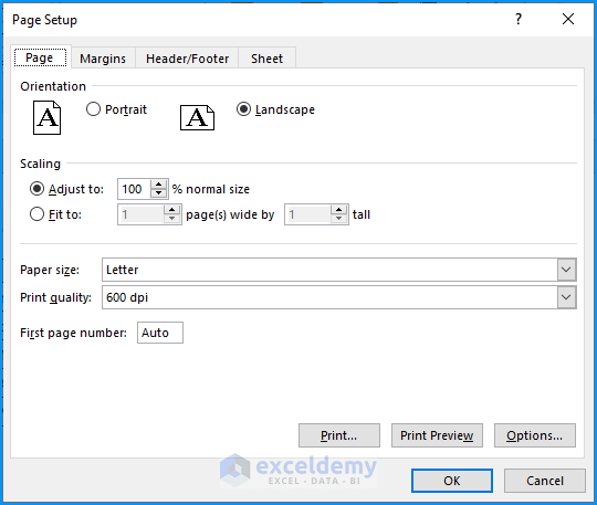How To Display Page Setup Dialog Box In Excel 4 Suitable Ways