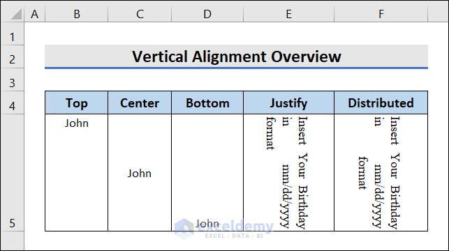 Using Excel Vba To Set Vertical Alignment 5 Examples
