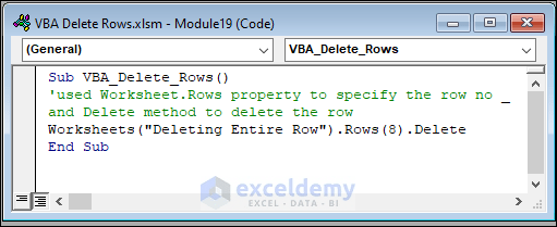 Vba Delete Rows Exceldemy
