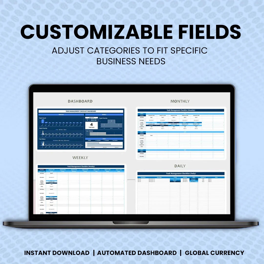 Task Management Checklist Excelsheets