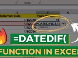 How To Use Datedif Function In Excel Exceltutorial