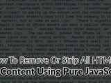 How To Remove Or Strip All Html Tags In Content Using Pure Javascript