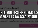 Simple Multi Step Forms Using Pure Vanilla Javascript And Css