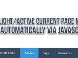 Highlight Active Current Page Menu Link Automatically Via Javascript