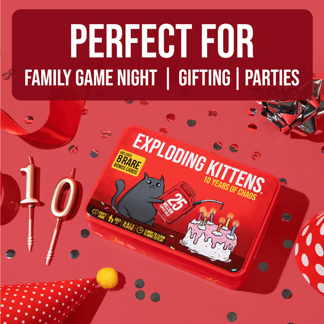 Exploding Kittens Original Edition 10th Anniversary Tin Edition