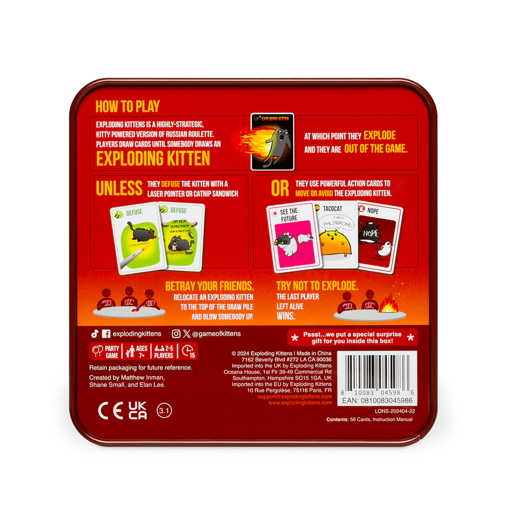 Exploding Kittens Original Edition Classic Tin