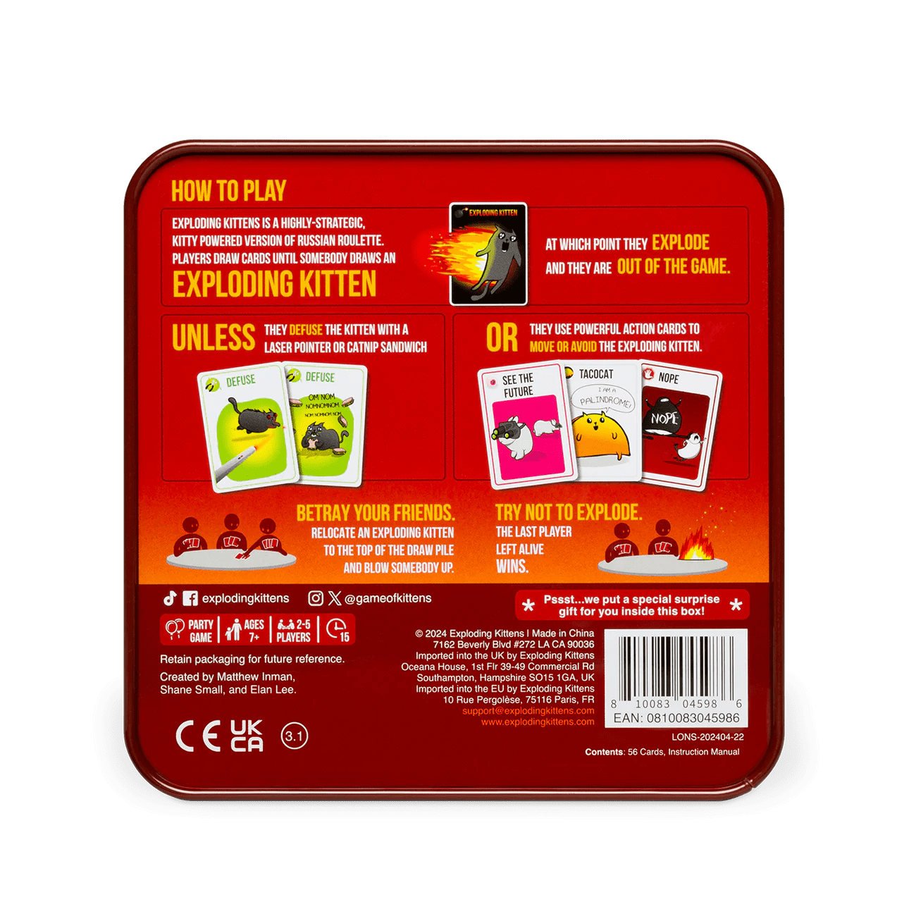 Exploding Kittens Original Edition Classic Tin