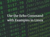 Use The Echo Command With Examples In Linux