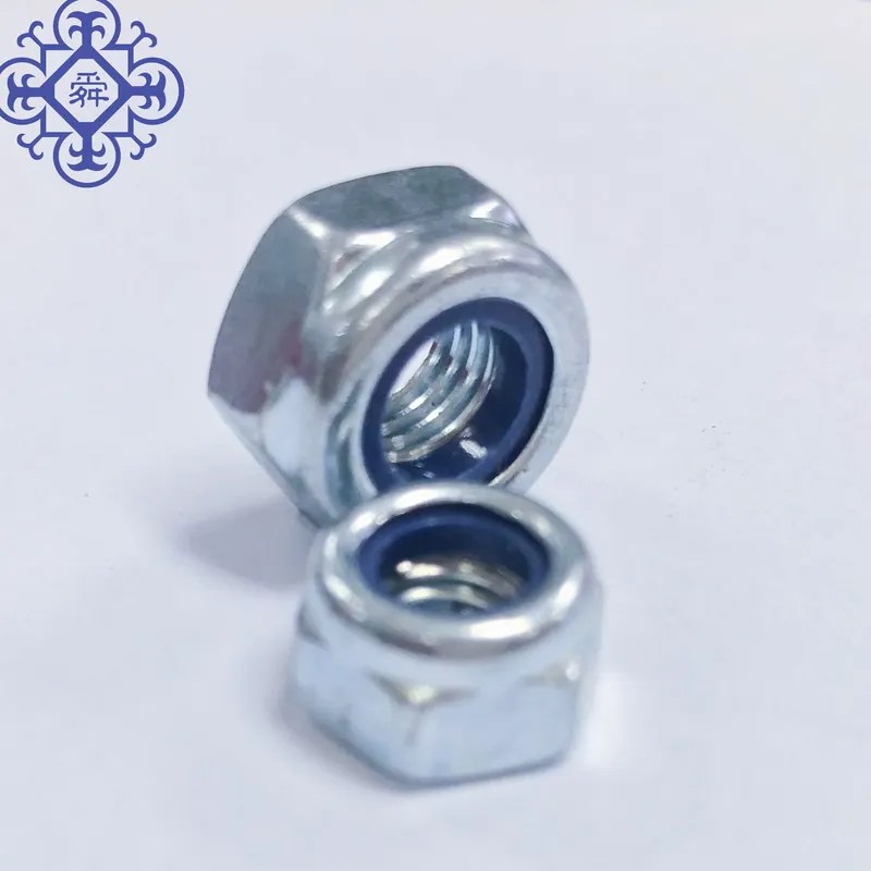 4.8mm White Zinc Plated Nylon Lock Nut DIN982 - JMET Hardware Fasteners