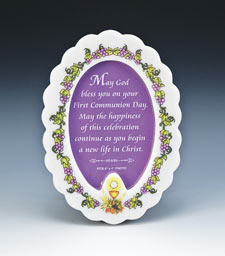 Communion Oval Resin Photo Frame - FirstCommunions.com