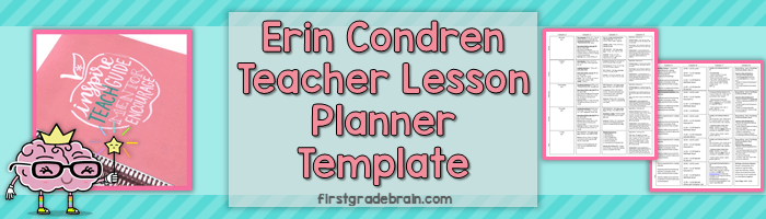 Erin Condren Teacher Planner Lesson Plan Template - First Grade Brain