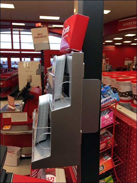 Shelf Edge Gift Card Holder in Retail – Fixtures Close Up