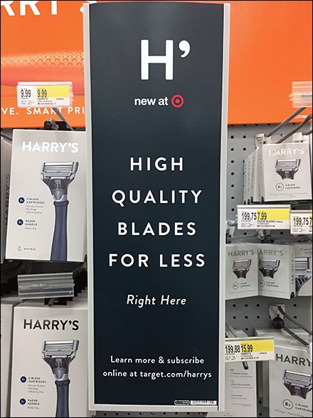 Harry's Razors In-Line Wood-Panel Display – Fixtures Close Up