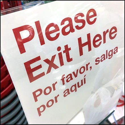 Multilingual Hispanic Brands Department Sign – Fixtures Close Up