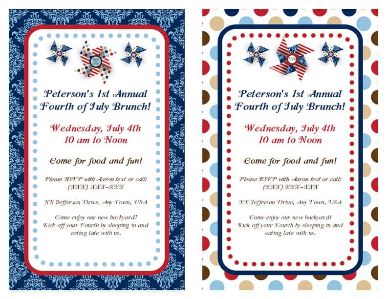 4th Of July Invitation Wording