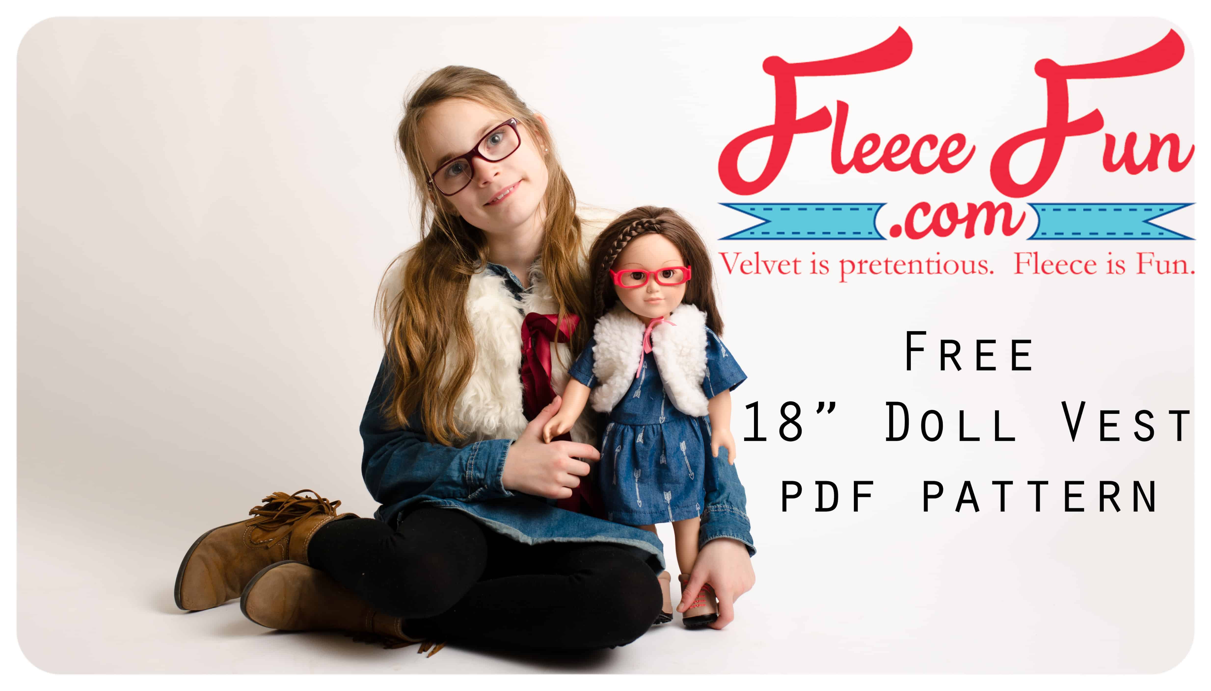 Fur Vest for 18" Doll Free Pattern Tutorial ♥ Fleece Fun