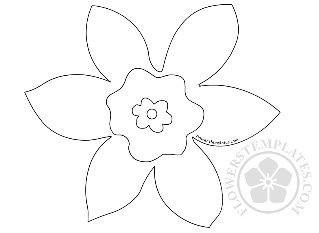 Daffodil Template coloring page - Flower Templates