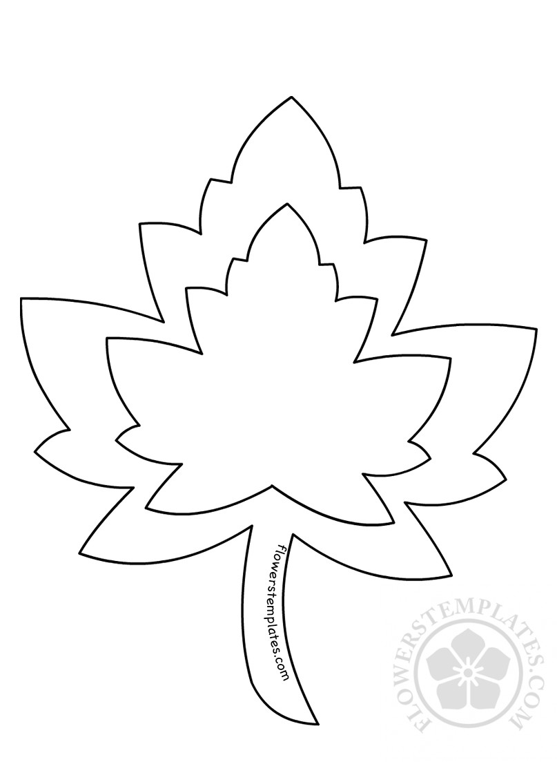 Maple leaf decoration template - Flowers Templates