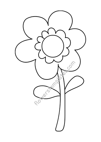 Flower with stem template - Flowers Templates