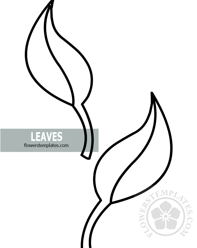 Simple Two Leaf coloring page - Flowers Templates