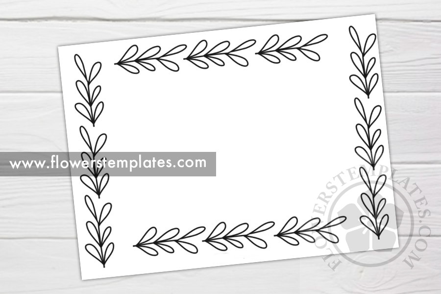 Leaf Frame template printable - Flower Templates