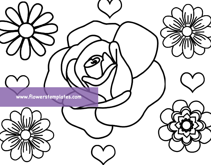 Flowers coloring page - Flowers Templates