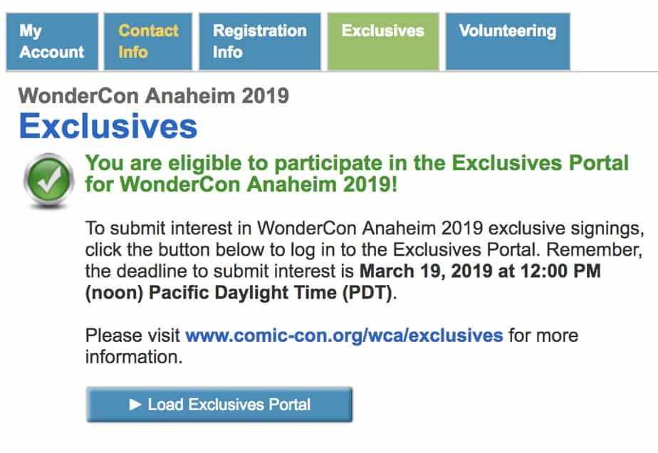WonderCon 2019 Exclusives Portal Changes