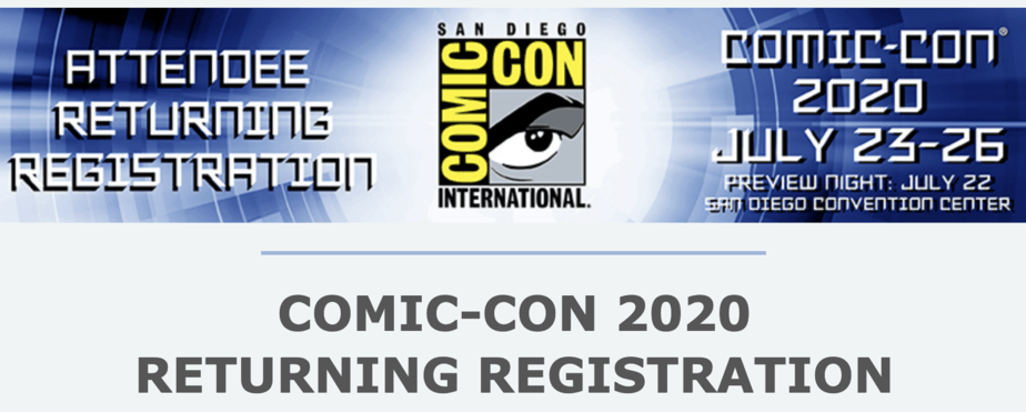 SDCC 2020 Returning Registration Gets Fans Excited