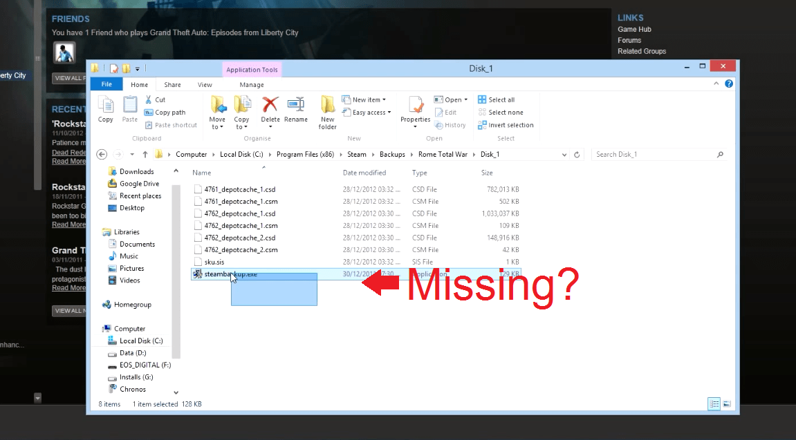 Go Solutions Ep3 Missing Exe From Steam Backups Game Overviews