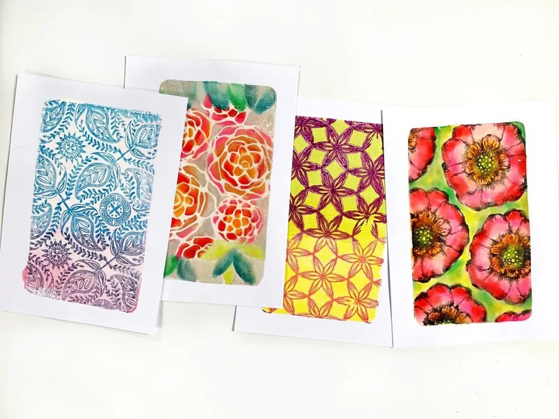 Perfect Borders Create 5 X7 Cards More Gelli Arts