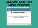 Java Error Code 1603 During Installation Best Solutions