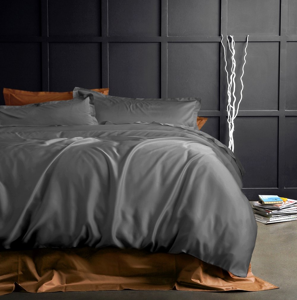 Solid Color Egyptian Cotton Luxury Bedding Set 400TC Long Staple Pima ...