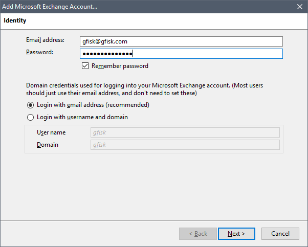 Configure Thunderbird with O365 Exchange