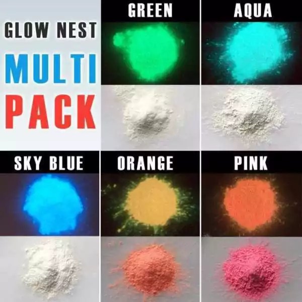 Radium Powder - Multi Pack Of 5 Glow In The Dark Pack - Glow Nest