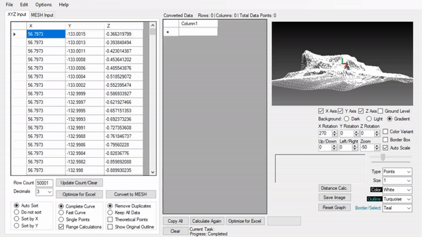 Xyz Mesh Software To Convert View And Export 3d Xyz Data Into Excel 3730