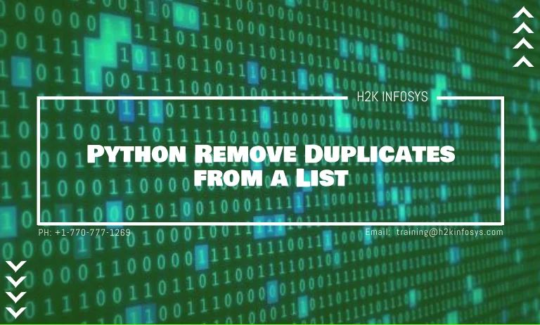 Python Remove Duplicates from a List | H2K Infosys Blog