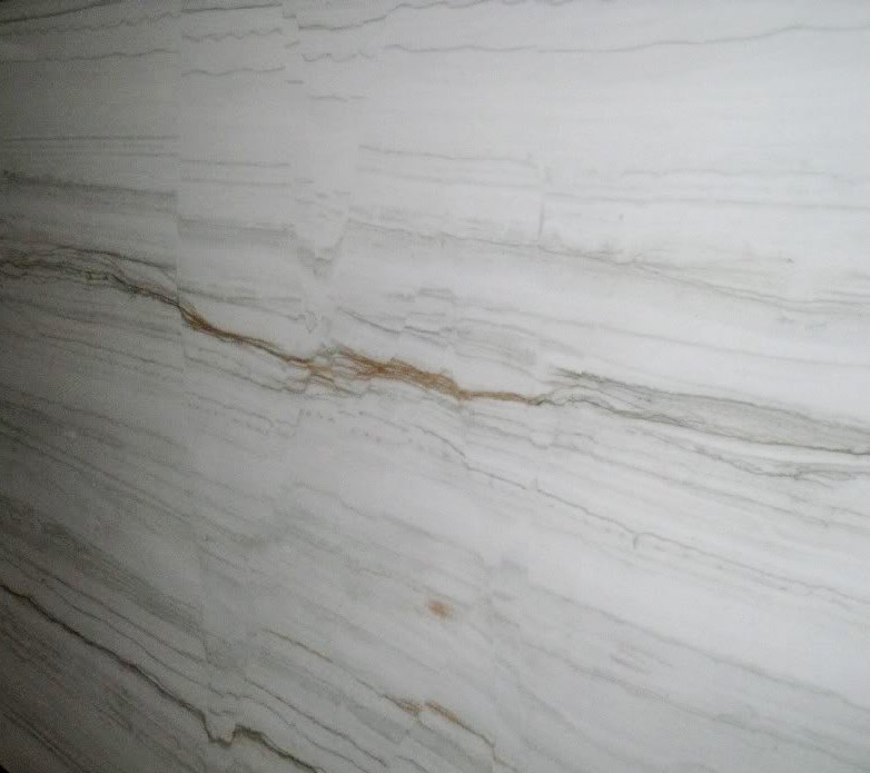 Earthquake fault lines in stone slabs