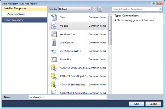 Standard Modules in VB .NET | kristianzait